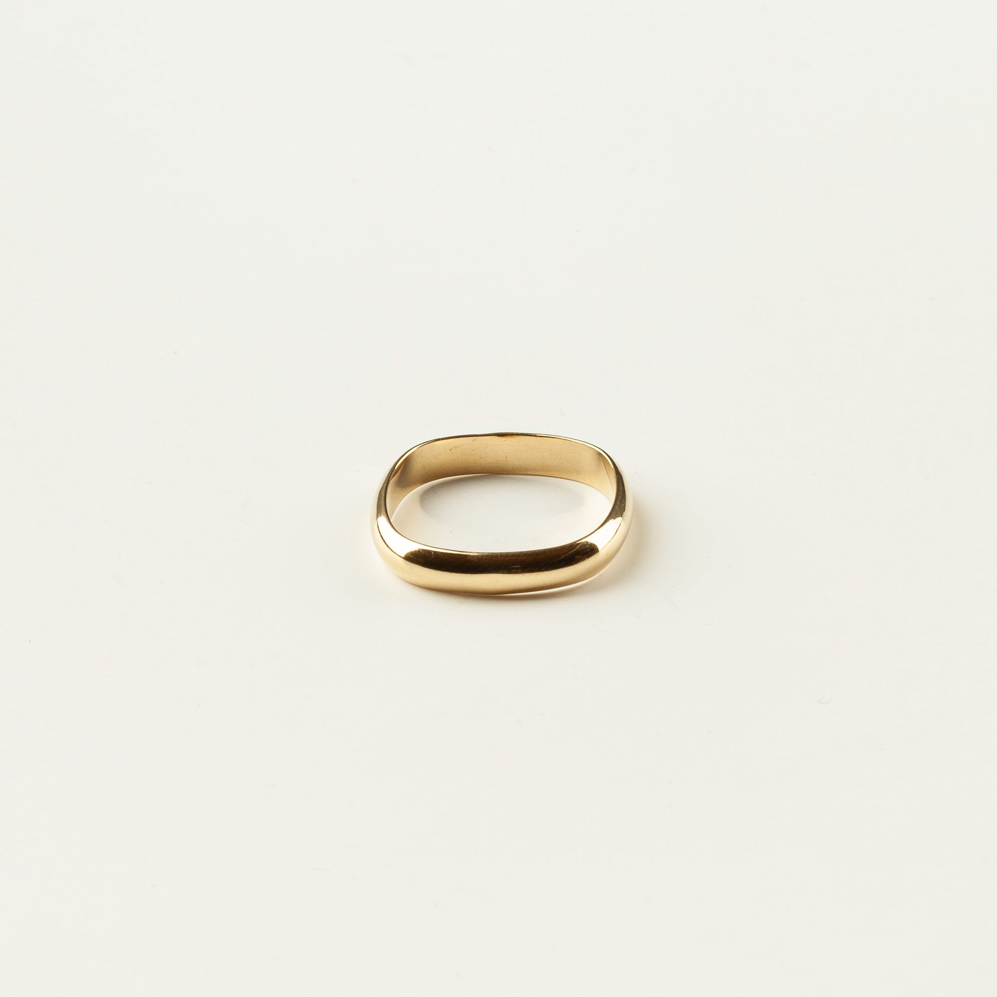 Half Round Square Gold Ring