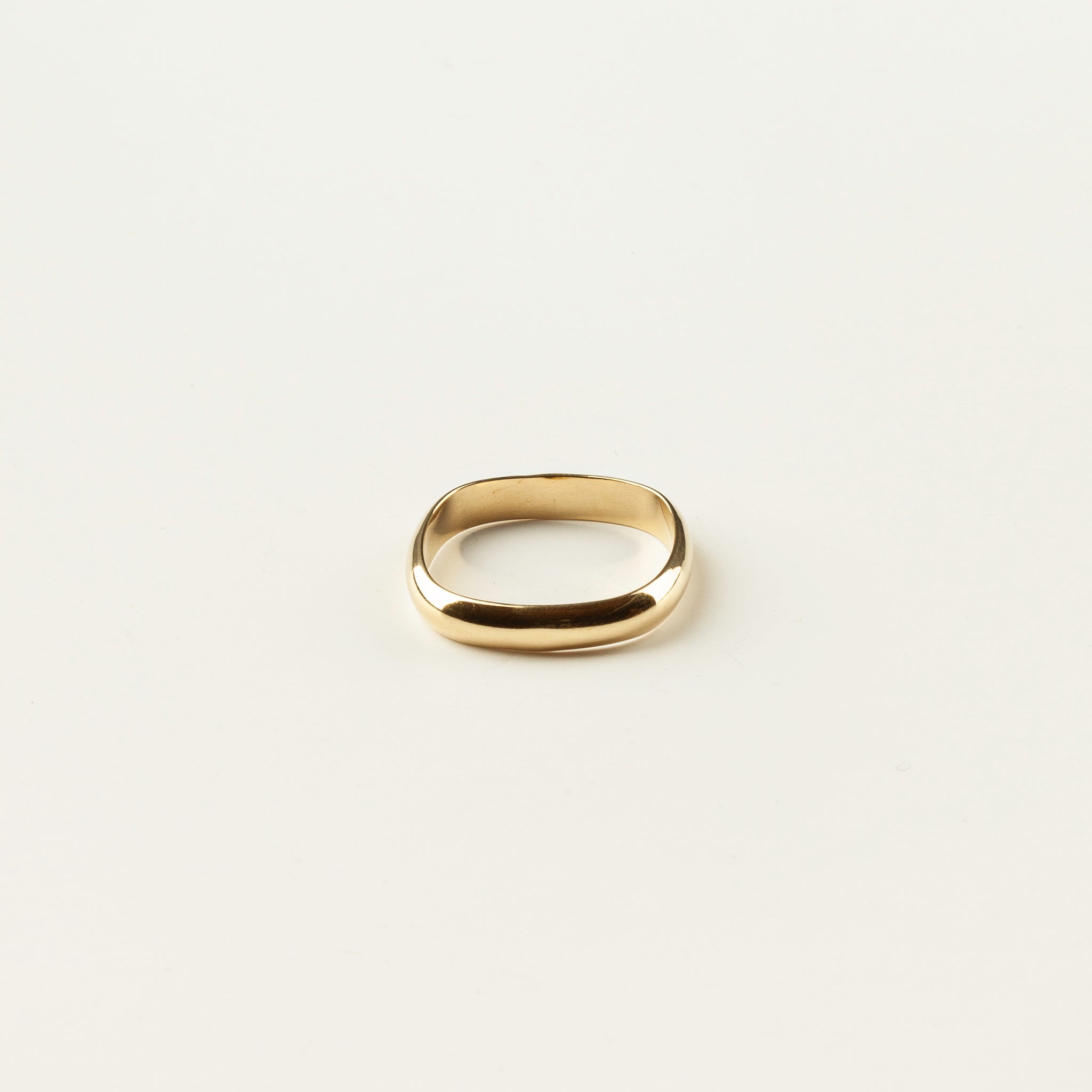 Half Round Square Gold Ring